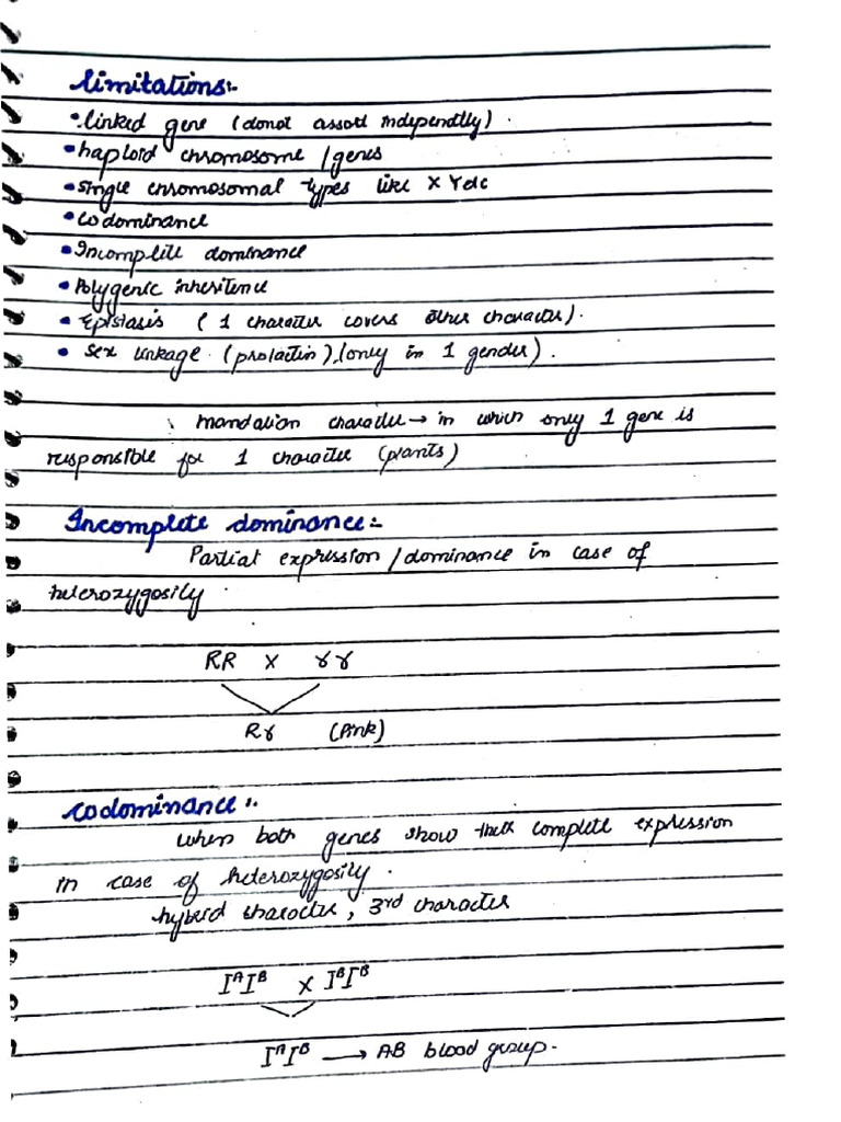 Exceptions To Mendelian Inheritance and Blood Group Systems | PDF ...