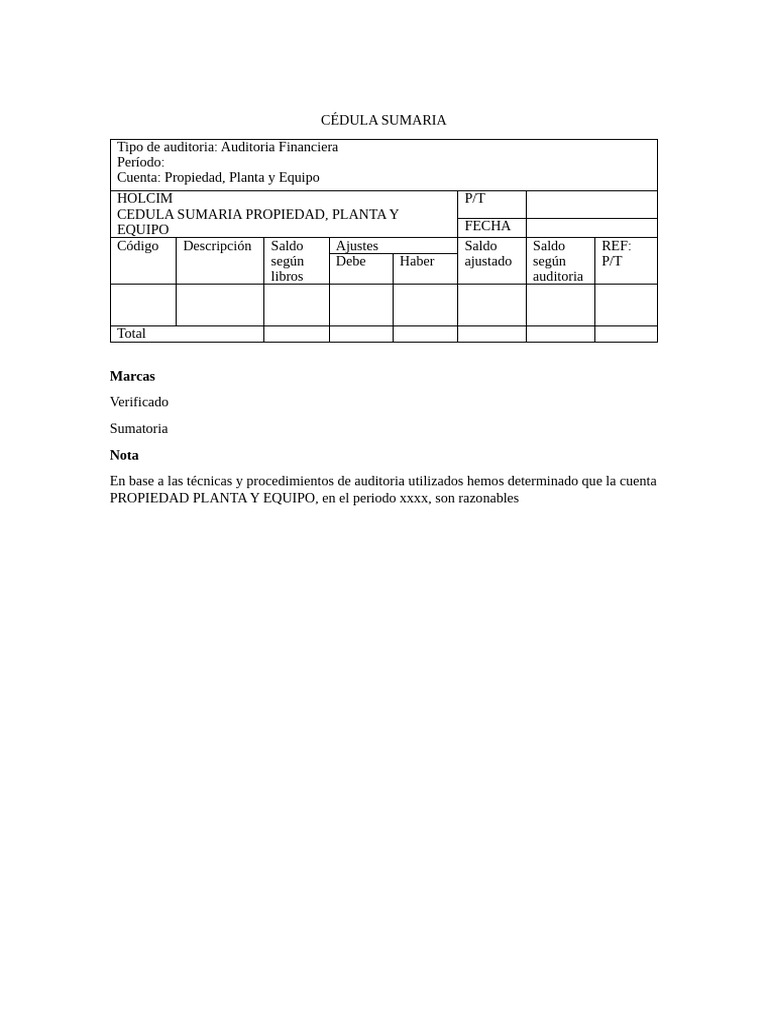 Cédula Sumaria Ppe | PDF