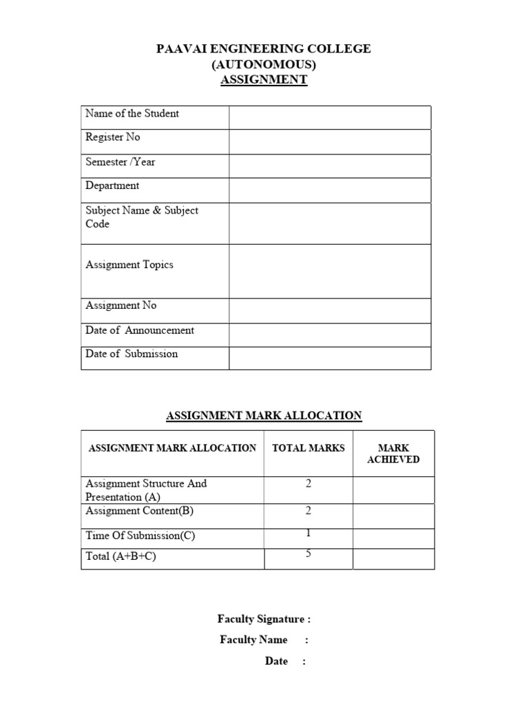 Assignment Front Page-1 | PDF
