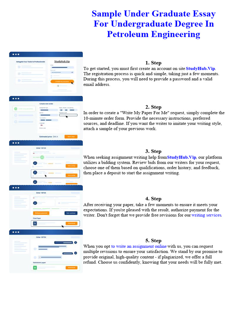Sample Under Graduate Essay For Undergraduate Degree in Petroleum ...