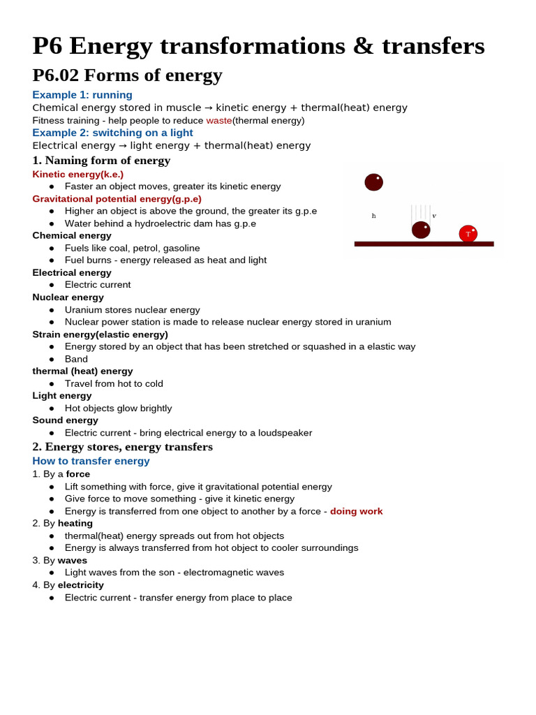 P6 Energy Transformaitons and Energy Transfers | PDF | Kinetic Energy ...