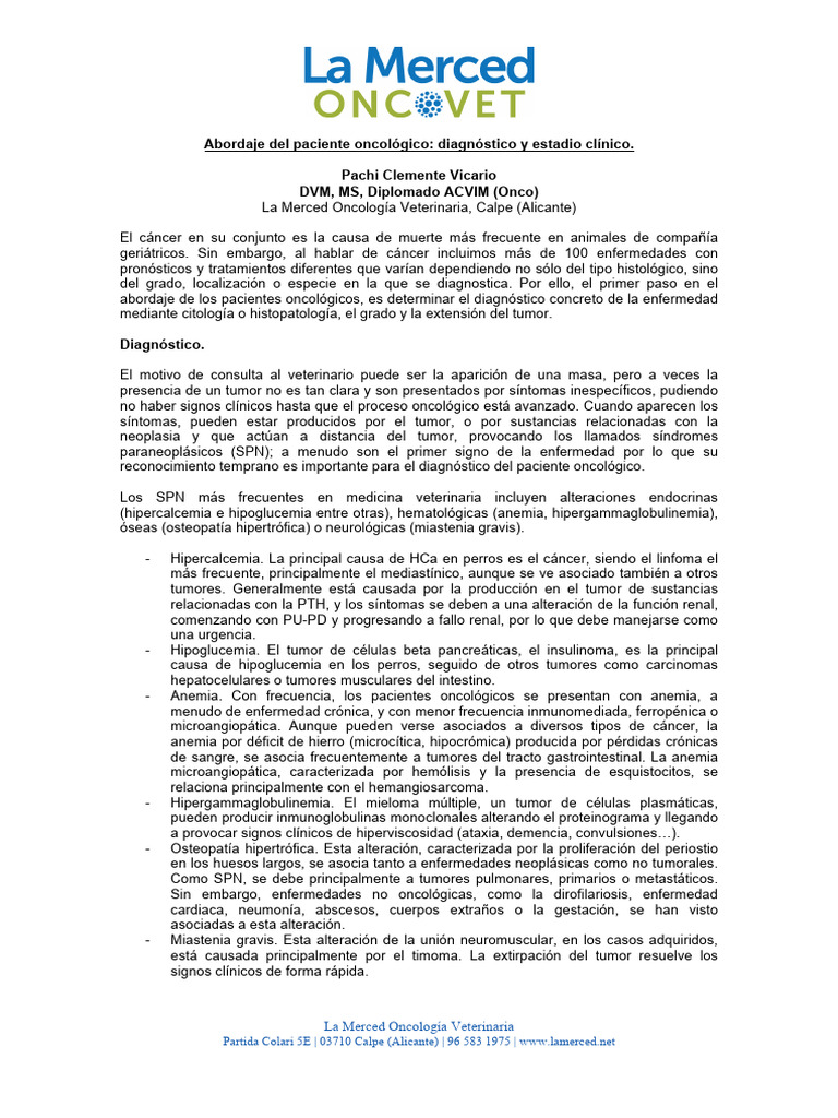 Abordaje Paciente Oncológico - 2017 | PDF | Metástasis | Biopsia