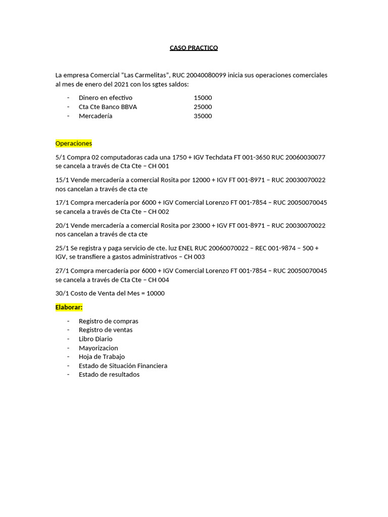 Caso Practico-Excel | PDF