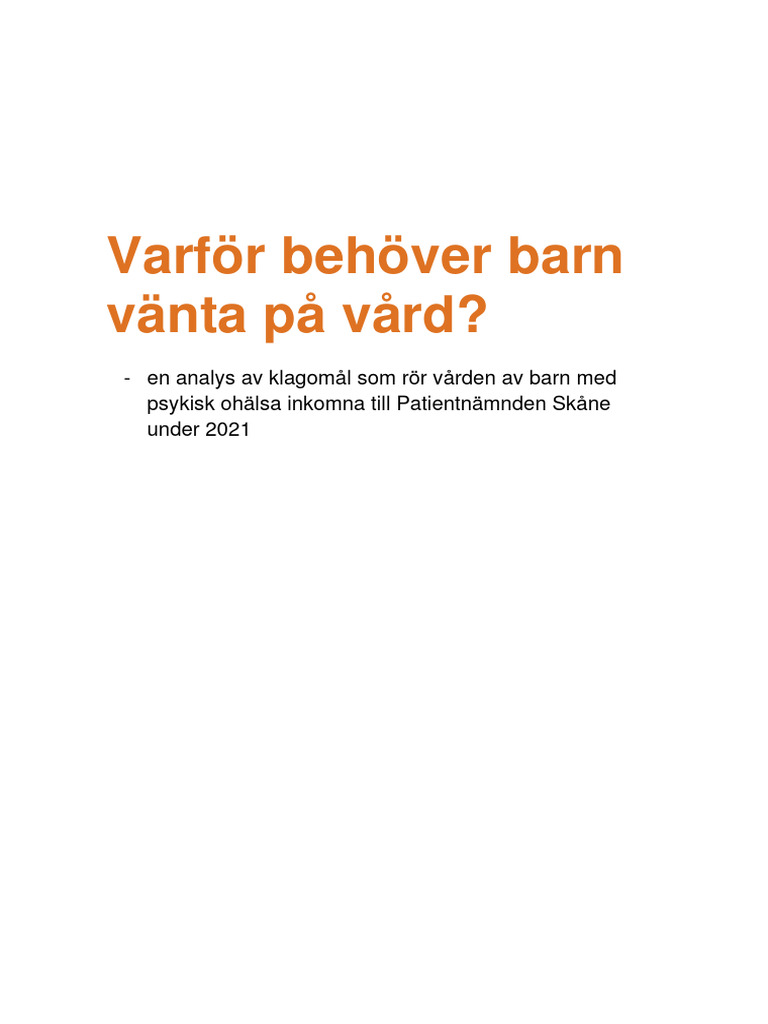 Varfor Behover Barnen Vanta Pa Vard | PDF