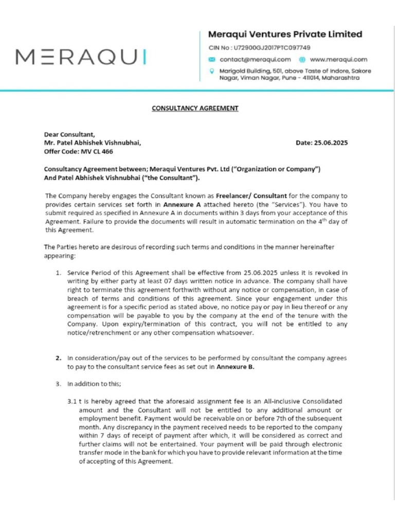 Abhi Offer Letter | PDF