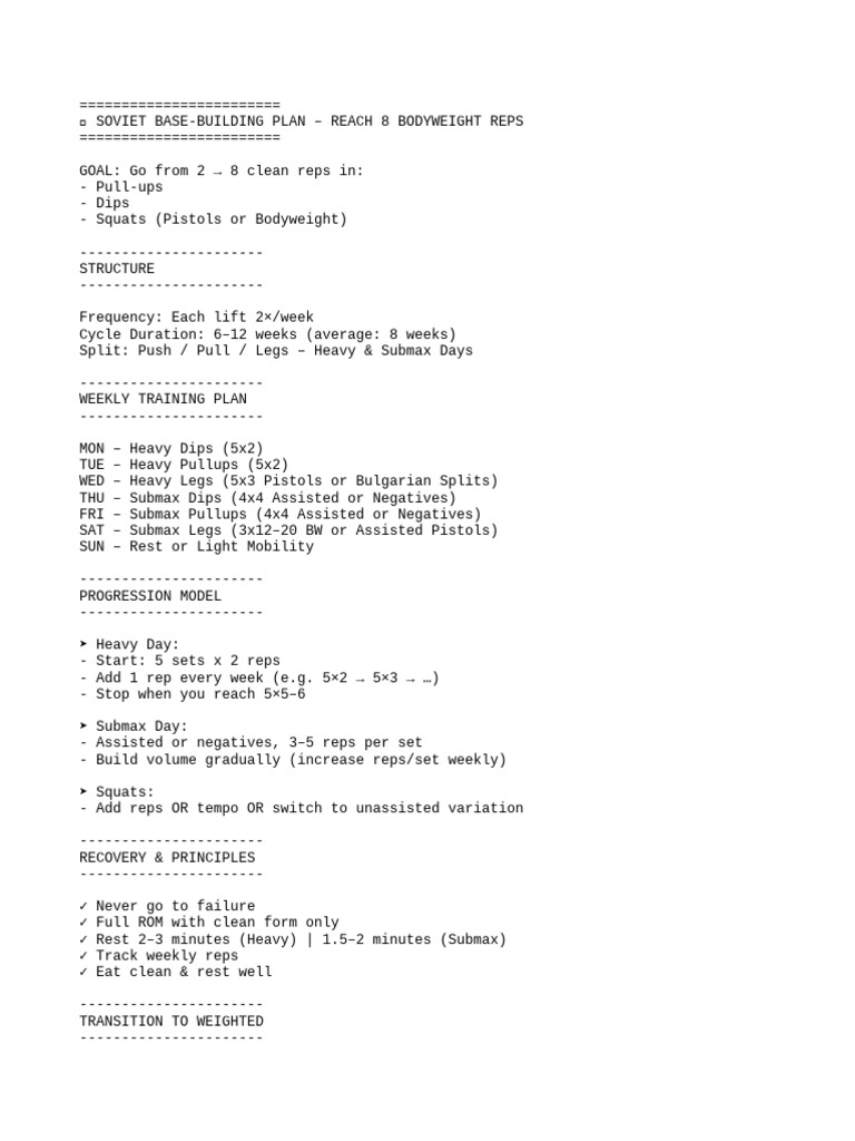 Soviet 8 Reps Progression Plan | PDF