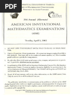 2020 Aime | PDF | Numbers | Elementary Geometry