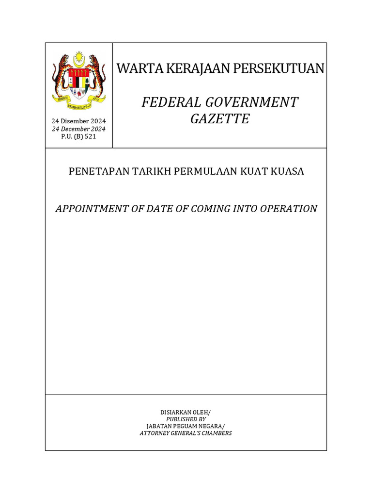 Date of Coming Into Operation - EECA 2024 | PDF