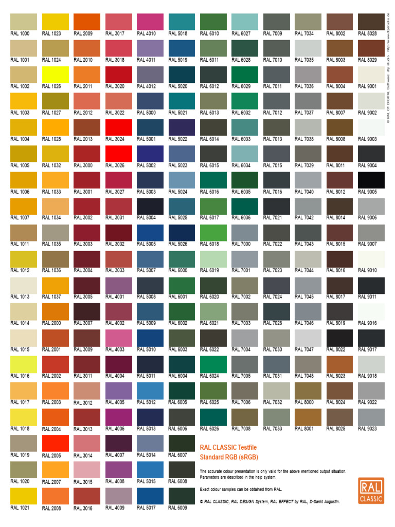 Ral Classic Standardrgb (RGB) - e | PDF