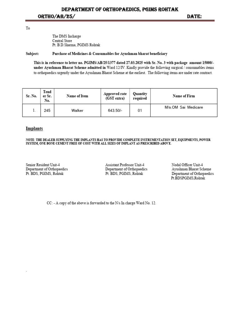 Urgent Medicine Purchase for Ayushman Bharat | PDF