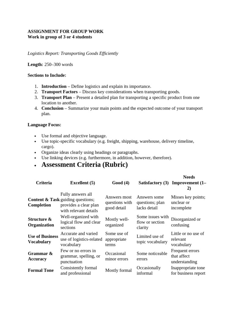 Assignment For Group Work 15th May - For Students | PDF | Vocabulary ...