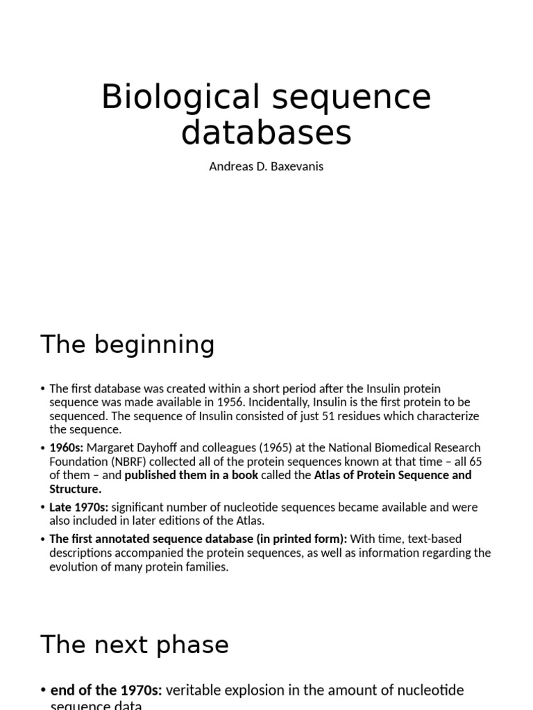 Biological Sequence Databases | PDF | Dna Sequencing | National Center ...
