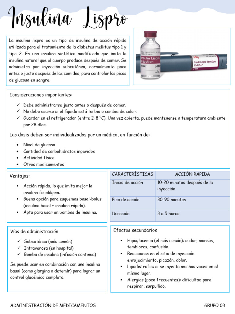 Insulina Lispro | PDF | Insulina | Inyección (medicina)