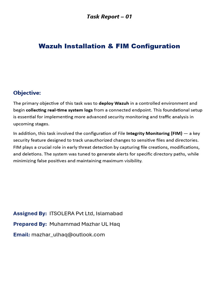 Wazuh Installation & FIM Monitoring | PDF | Virtual Machine | Computer ...