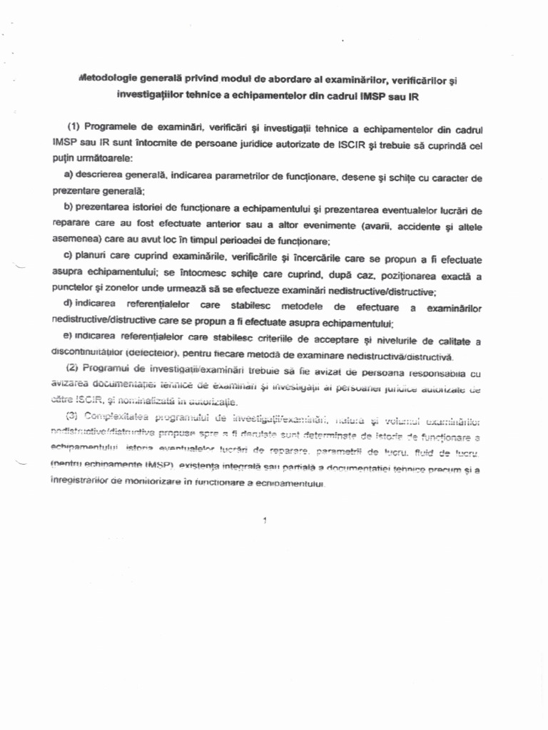 Metodologia de Examinari, Verificari Si Investigatii | PDF