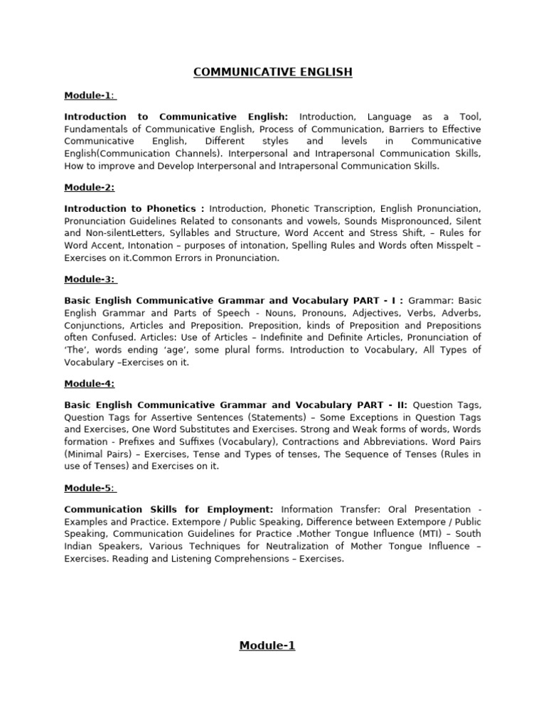 Introduction to Communicative English | PDF | Communication | Adverb