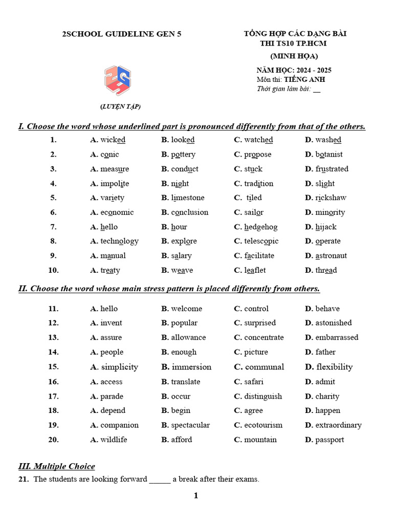 (2sg Gen 5) Anh Kc - Tổng Hợp Các Dạng Bài Tập Thi Ts10 | PDF | Pollution | Air Pollution