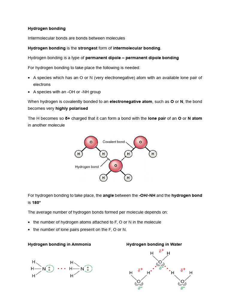Intermolecular Forces, Electronegativity & Bond Properties | PDF ...