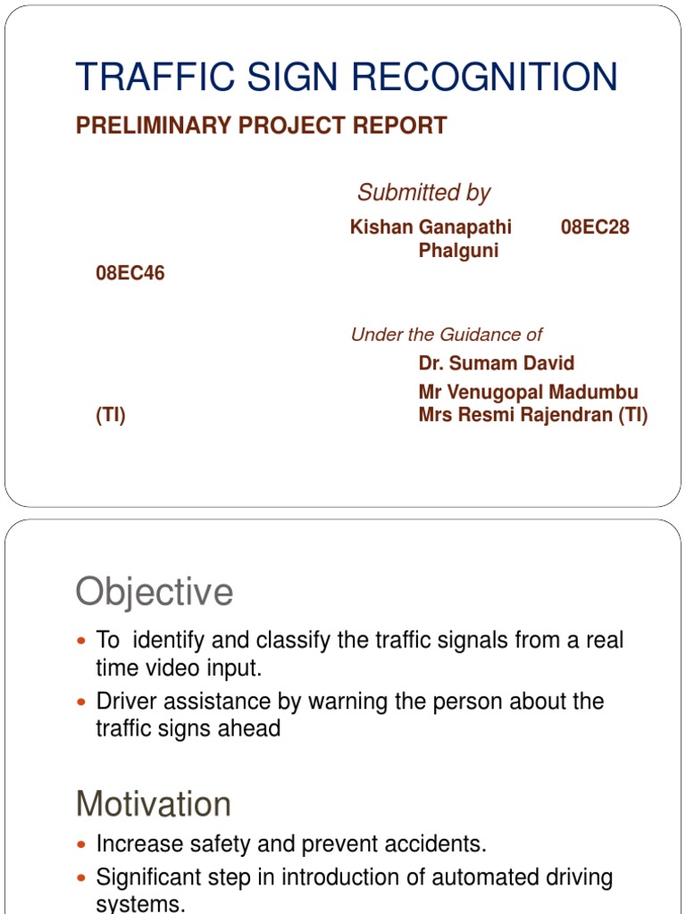 Traffic Sign Recognition - PPT | PDF