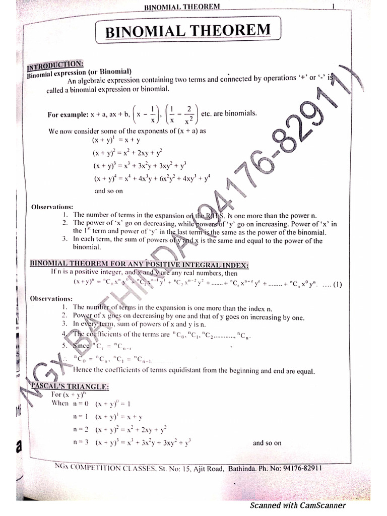 NGX Binomial Theorem | PDF