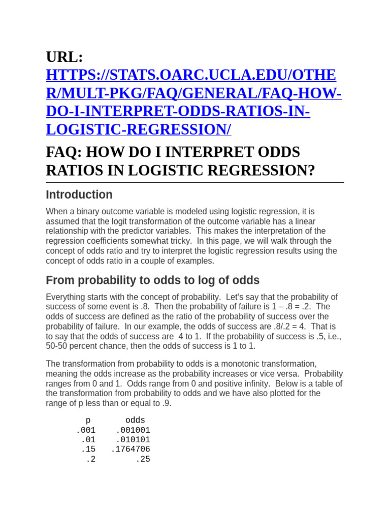 Interpreting Logistic Regression Results | PDF | Logistic Regression | Linear Regression