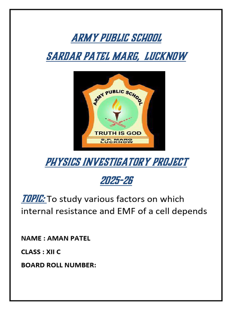 Aman - Physics - Projec Finallll | PDF | Voltage | Electricity