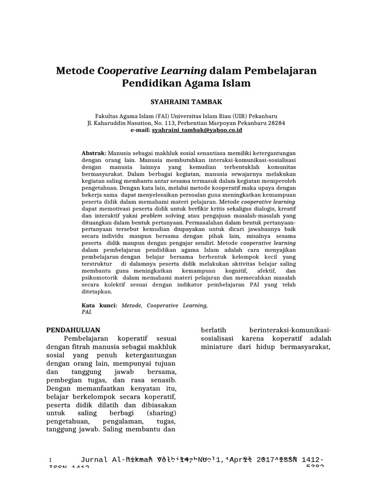 Metode Cooperative Learning | PDF