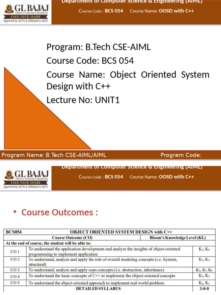 Unit 1 OOSD With C++ | PDF | Class (Computer Programming) | Inheritance ...