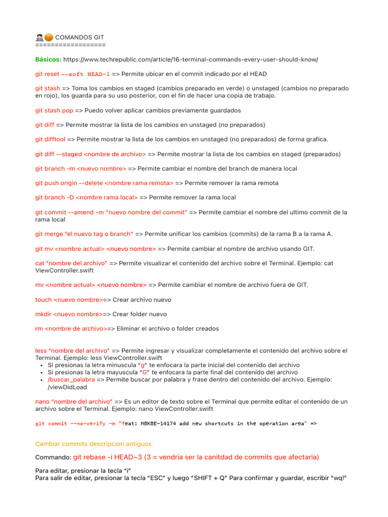 Comandos Git | PDF | Archivo de computadora | Software utilitario