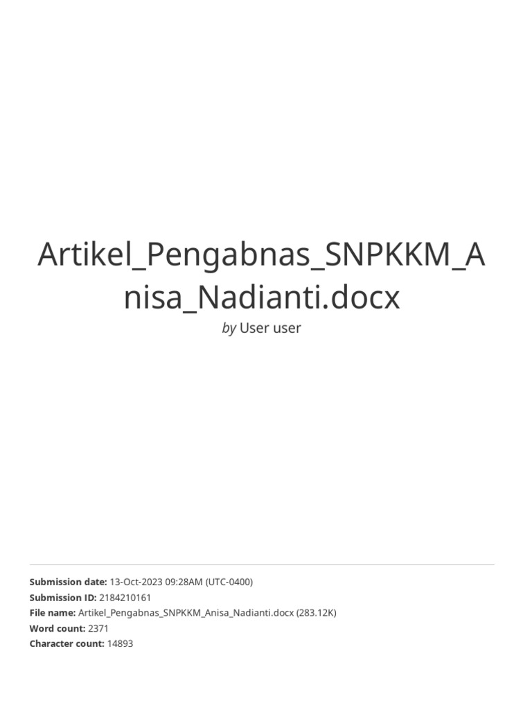 Artikel Pengabnas SNPKKM Anisa Nadianti - Docx Compressed | PDF