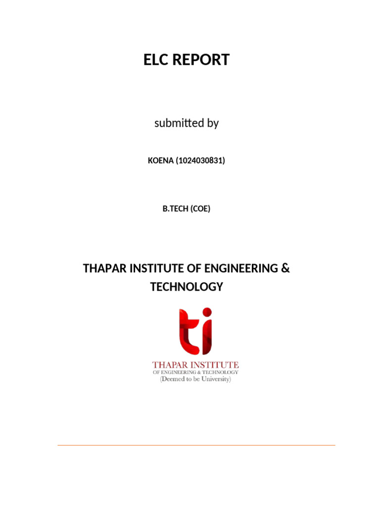 Elc Report Pdf Computer Science Computing