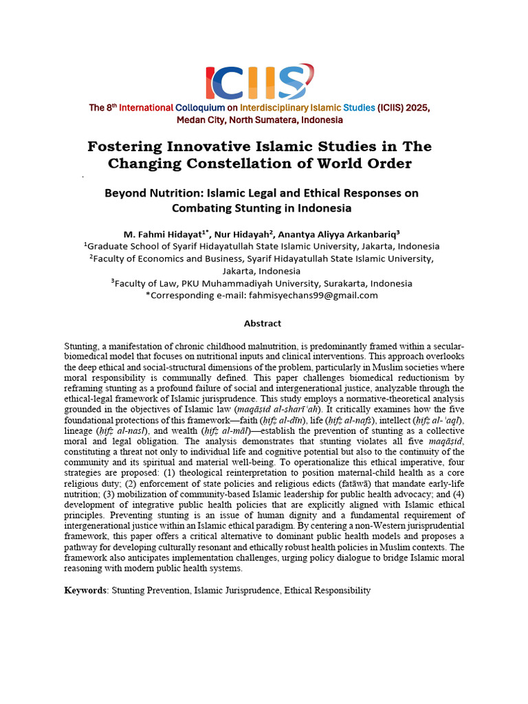 Abstract - M. Fahmi Hidayat | PDF | Sharia | Public Health