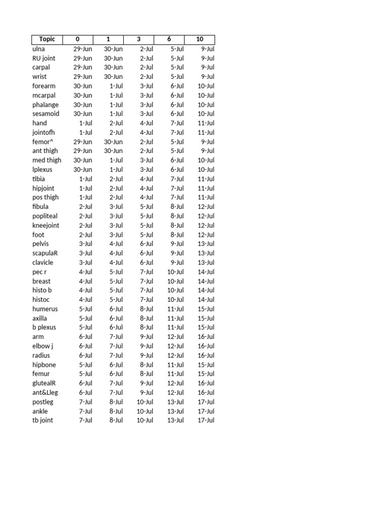 Spaced Repetition Template Blank | PDF