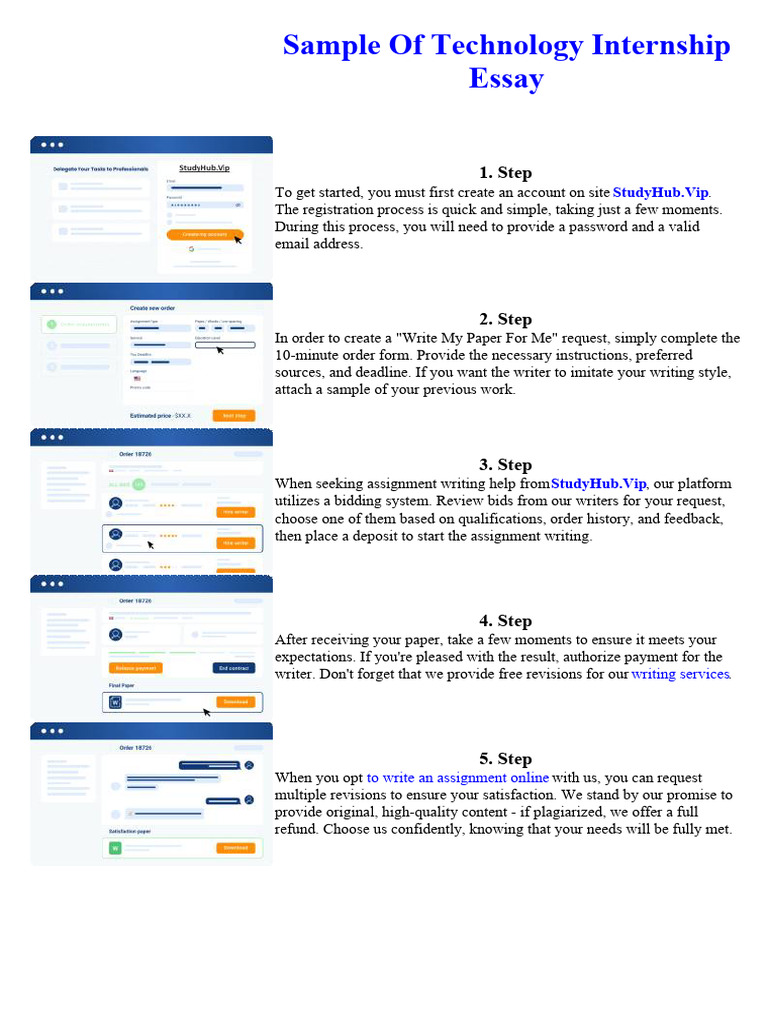 Sample of Technology Internship Essay | PDF