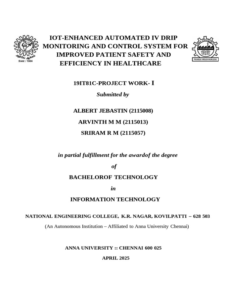 Final Report (AutoRecovered) | PDF | Intravenous Therapy | Monitoring (Medicine)