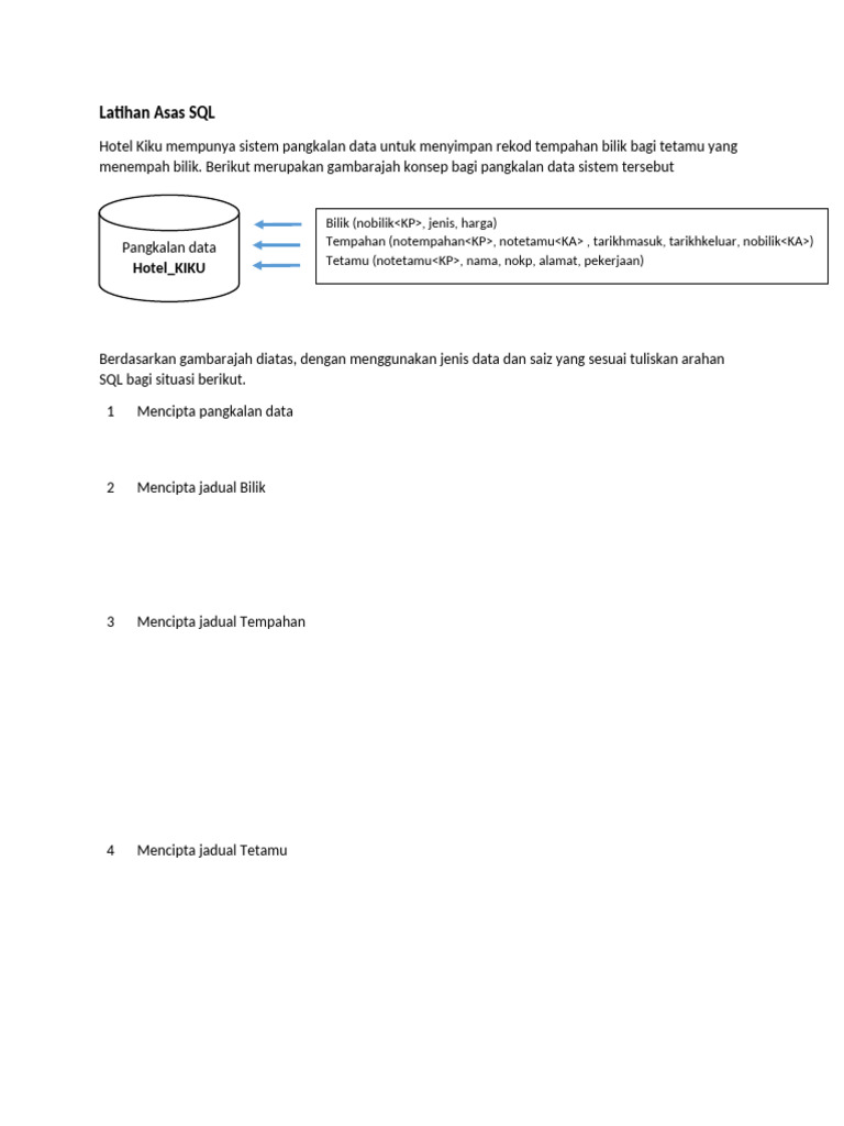 Latihan Asas SQL | PDF