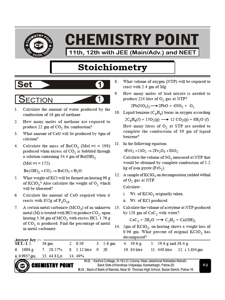 Stoichiometry Calculations in Chemistry | PDF | Combustion | Gases