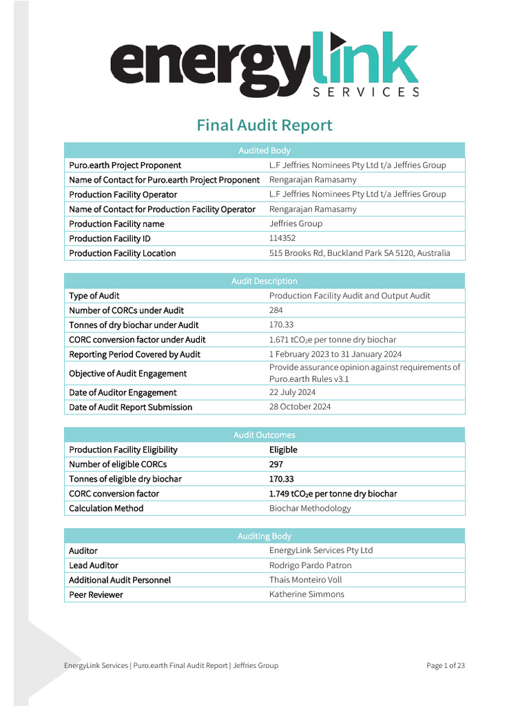Audit 2024 JeffriesGroup Report | PDF | Audit | Life Cycle Assessment