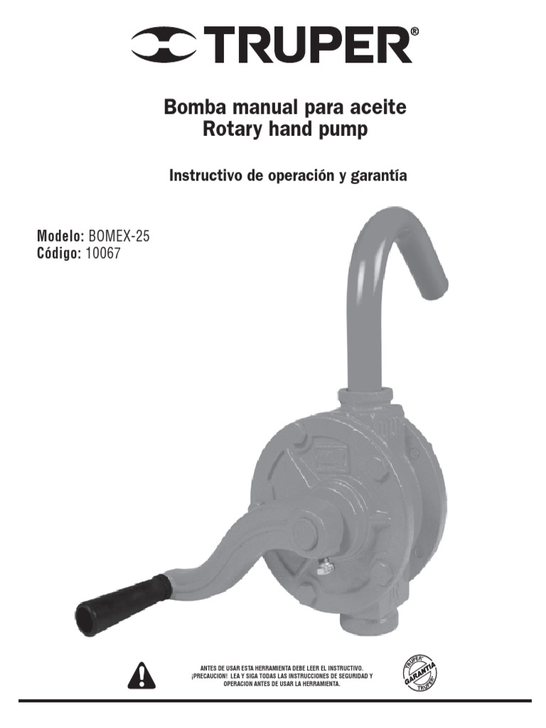 Instructivo Bomba Manual de Aceite BOMEX-25 | PDF | Líquidos ...