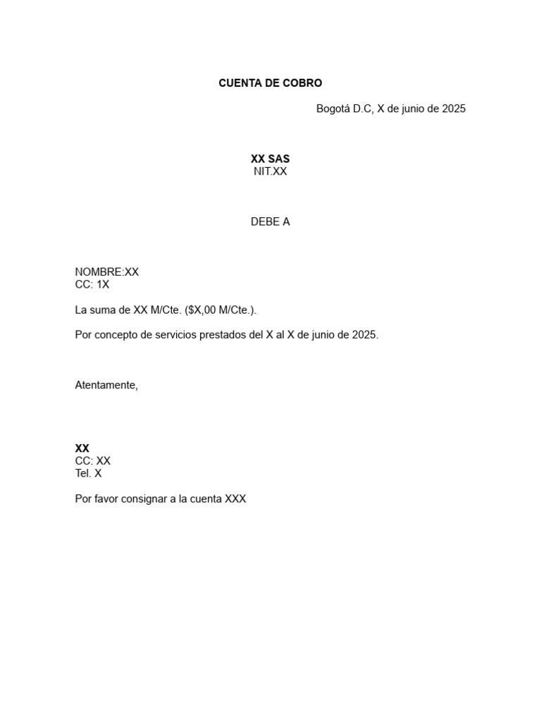 Formato Cta Cobro | PDF