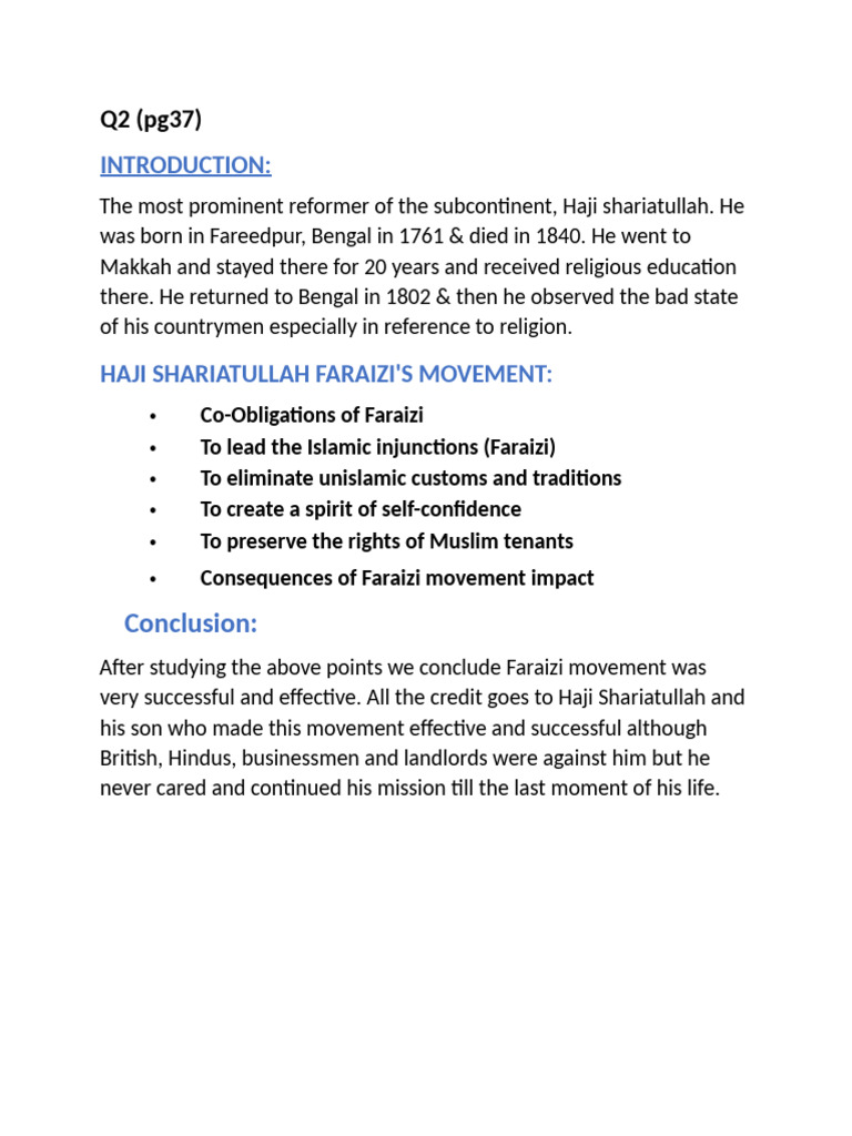 Faraizi Movement | PDF