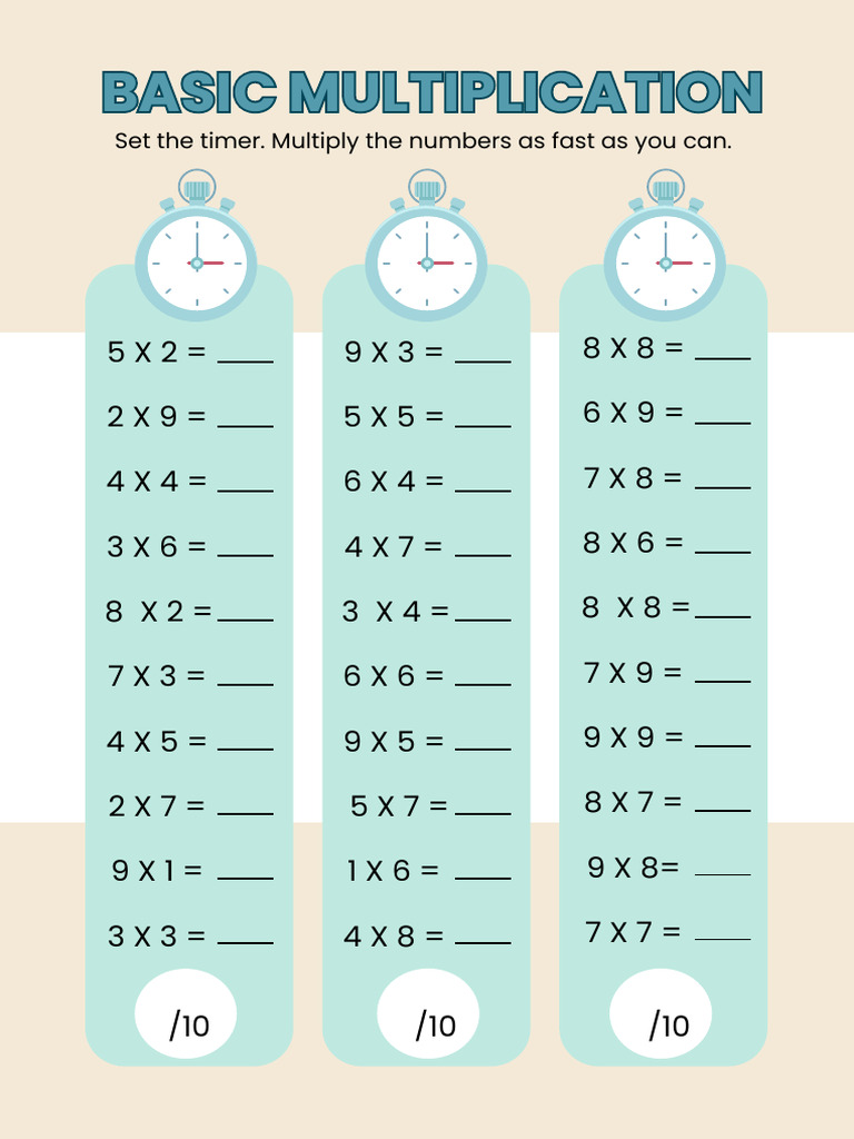Fun Basic Multiplication Elementary Math Worksheet | PDF