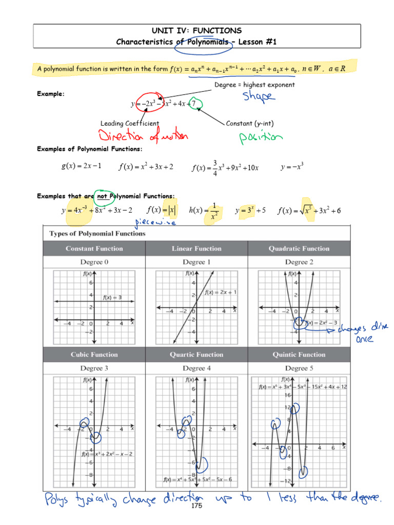 Jan 6 - Characteristics of Polynomials | PDF | Volume | Zero Of A Function