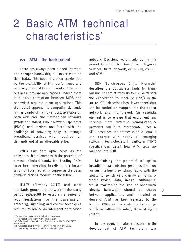 2 Basic ATM Technical Characteristics | PDF | Asynchronous Transfer ...