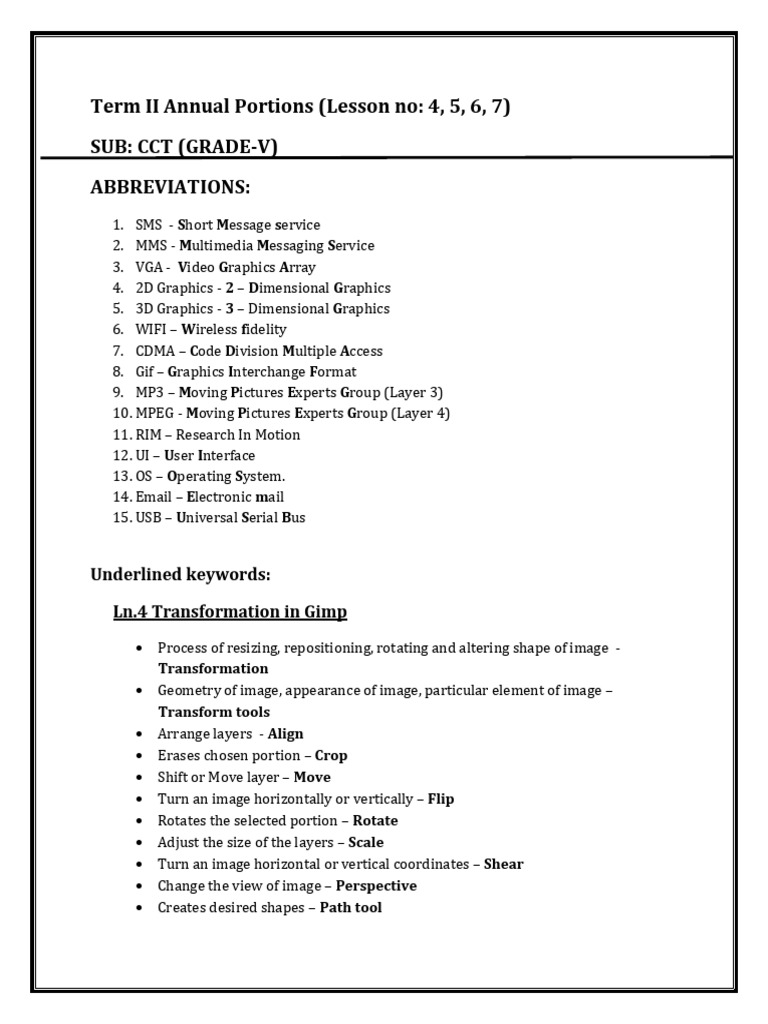 Term II Annual Portions CCT | PDF | Software | Computing