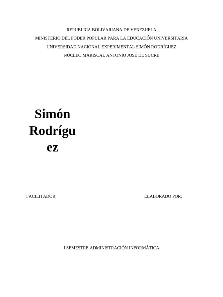 Simon Rodriguez | PDF | Enseñando | Aprendizaje