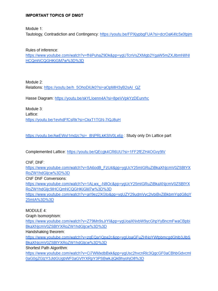 DMGT Imp Topics | PDF