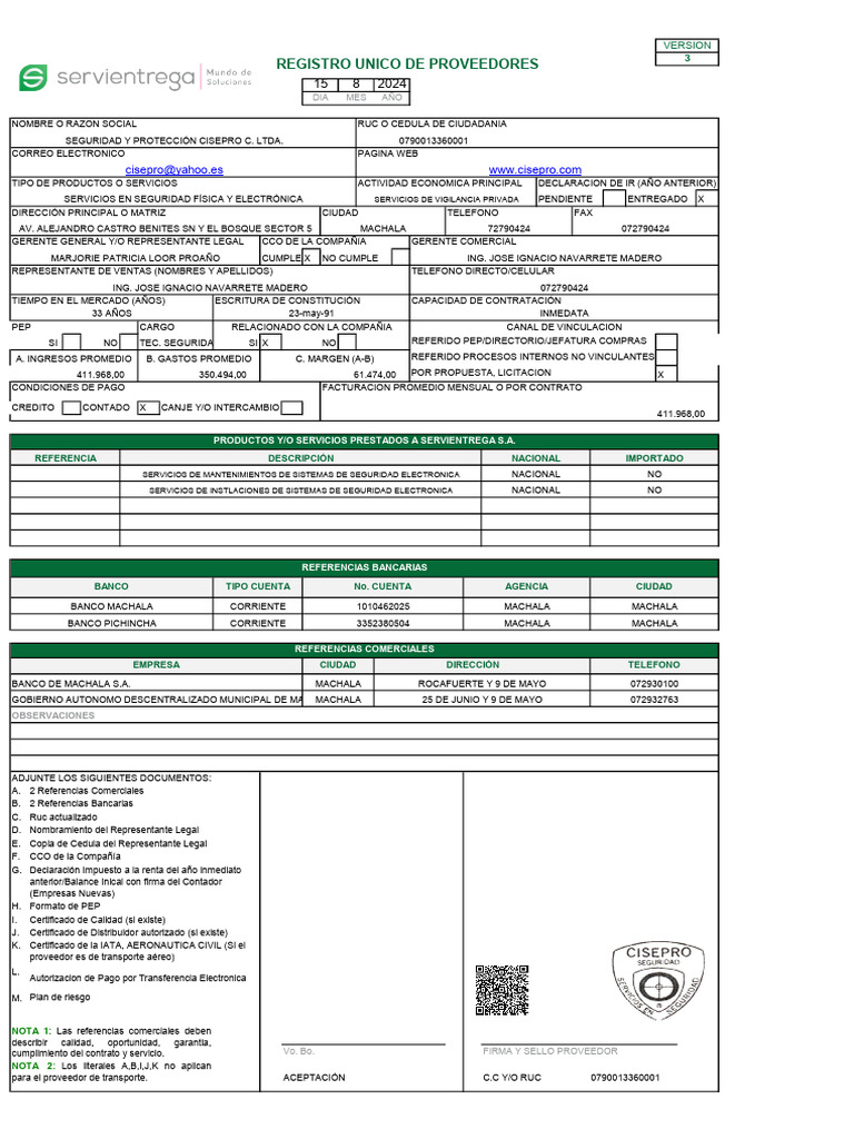 Registro Unico Proveedores Version-Signed | PDF