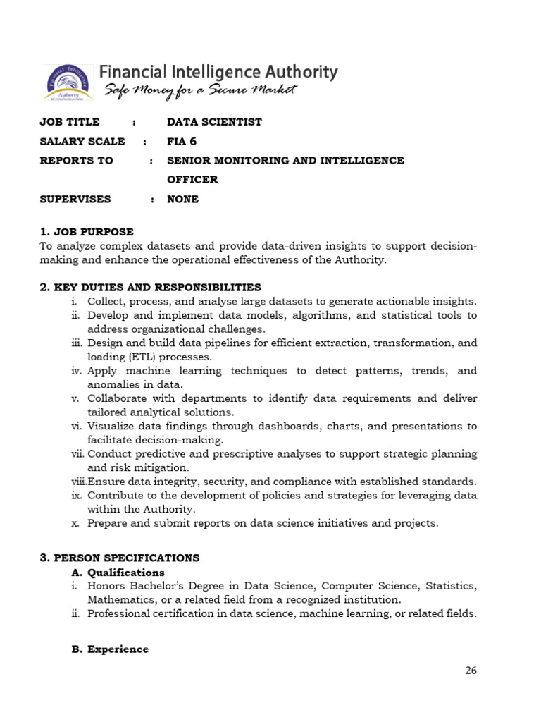 Fia External Job Advertisement Data Scientist | PDF | Data Science | Data