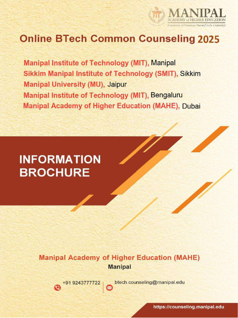 2025 BTech Common Counseling Information Brochure | PDF | Engineering | Mechatronics